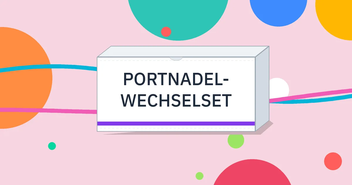 Symbolbild: Packung mit der Aufschrift PORTNADEL-WECHSELSET (PZN 15999587) – Verfügbarkeit und Bezug in Apotheken in Frankfurt am Main