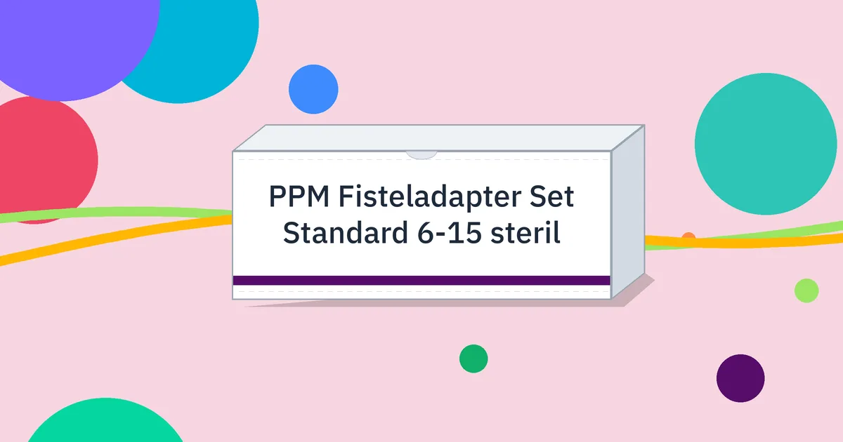 Symbolbild: Packung mit der Aufschrift PPM Fisteladapter Set Standard 6-15 steril (PZN 07751956) – Verfügbarkeit und Bezug in Apotheken in Frankfurt am Main