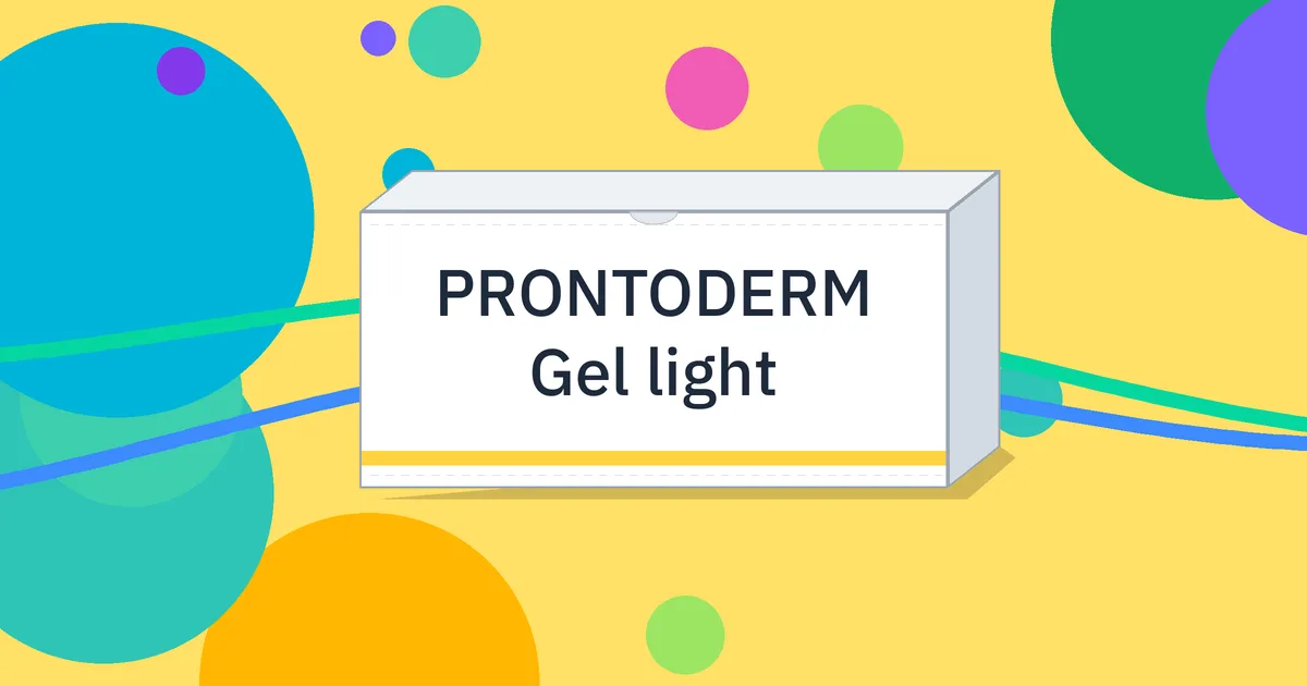 Symbolbild: Packung mit der Aufschrift PRONTODERM Gel light (PZN 04398264) – Verfügbarkeit und Bezug in Apotheken in Frankfurt am Main