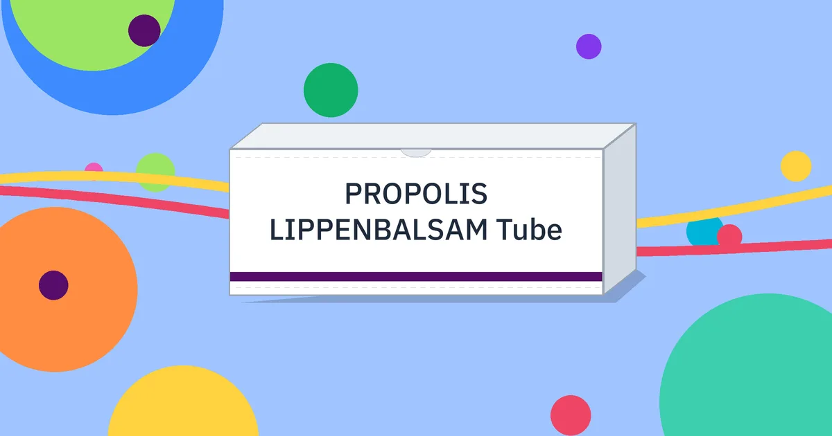 Symbolbild: Packung mit der Aufschrift PROPOLIS LIPPENBALSAM Tube (PZN 07547061) – Verfügbarkeit und Bezug in Apotheken in Frankfurt am Main