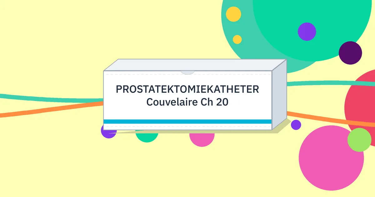 Symbolbild: Packung mit der Aufschrift PROSTATEKTOMIEKATHETER Couvelaire Ch 20 (PZN 07573124) – Verfügbarkeit und Bezug in Apotheken in Frankfurt am Main