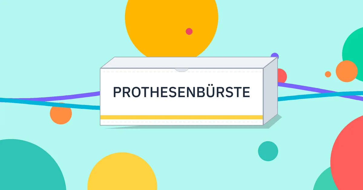 Symbolbild: Packung mit der Aufschrift PROTHESENBÜRSTE (PZN 01979463) – Verfügbarkeit und Bezug in Apotheken in Frankfurt am Main
