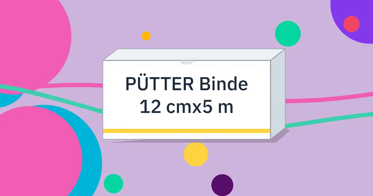 Symbolbild: Packung mit der Aufschrift PÜTTER Binde 12 cmx5 m (PZN 17565870) – Verfügbarkeit und Bezug in Apotheken in Frankfurt am Main