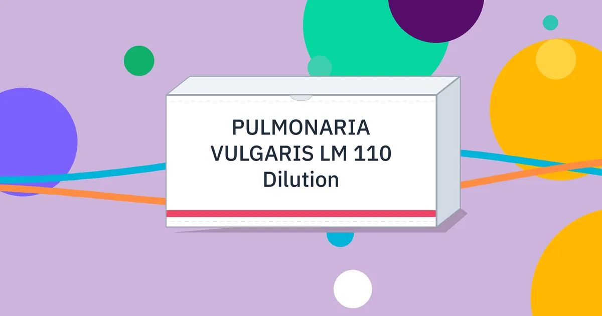 Symbolbild: Packung mit der Aufschrift PULMONARIA VULGARIS LM 110 Dilution (PZN 13671138) – Verfügbarkeit und Bezug in Apotheken in Frankfurt am Main