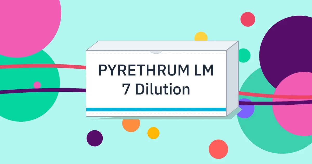 Symbolbild: Packung mit der Aufschrift PYRETHRUM LM 7 Dilution (PZN 13671701) – Verfügbarkeit und Bezug in Apotheken in Frankfurt am Main