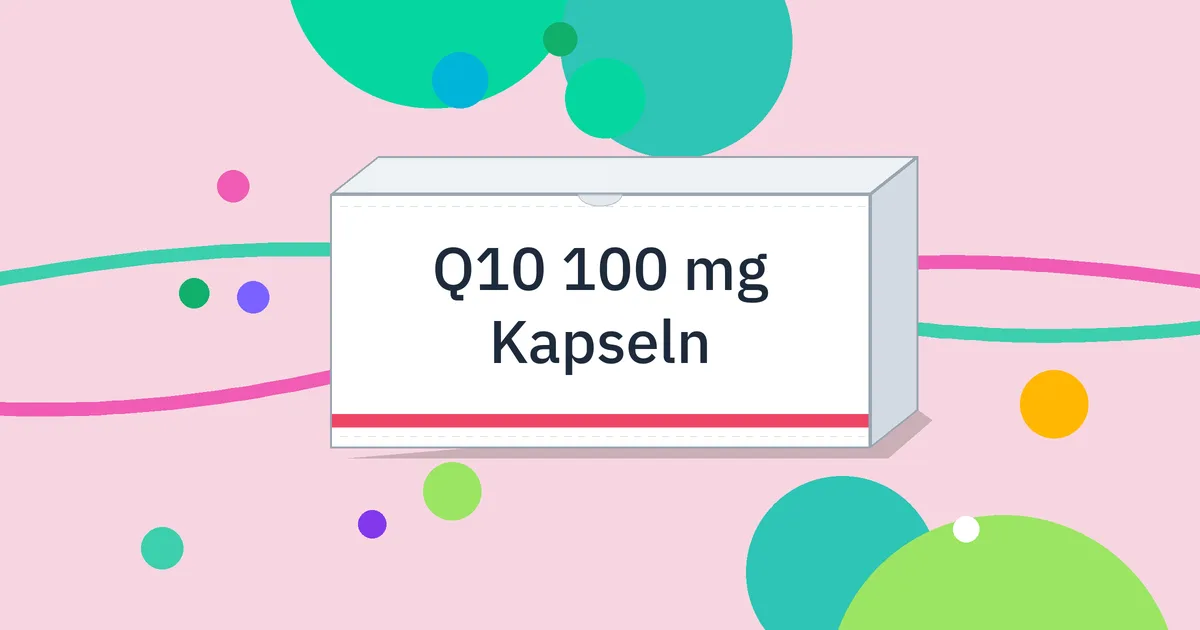Symbolbild: Packung mit der Aufschrift Q10 100 mg Kapseln (PZN 02848728) – Verfügbarkeit und Bezug in Apotheken in Frankfurt am Main