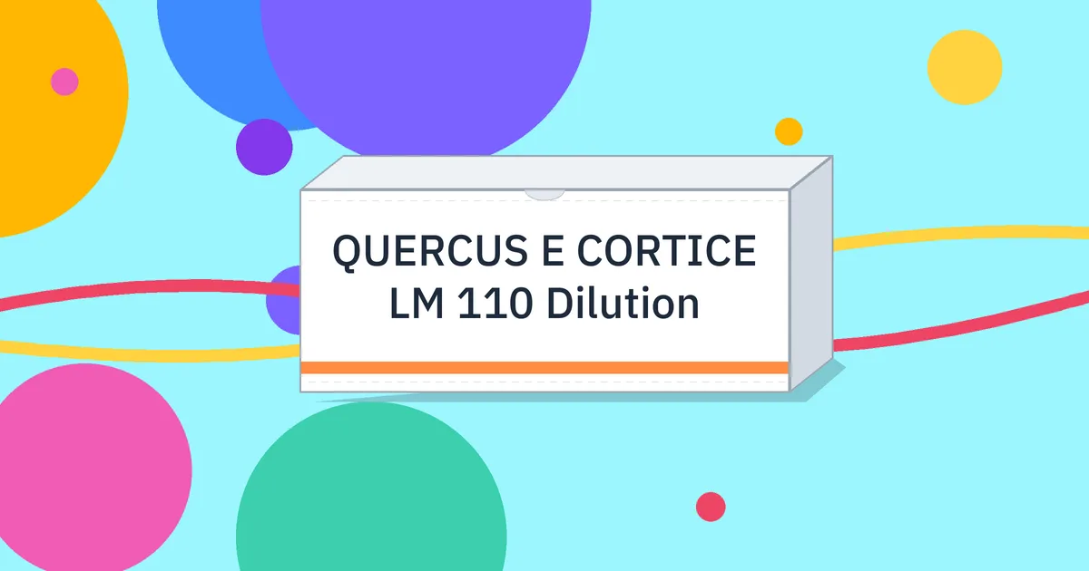 Symbolbild: Packung mit der Aufschrift QUERCUS E CORTICE LM 110 Dilution (PZN 13674421) – Verfügbarkeit und Bezug in Apotheken in Frankfurt am Main