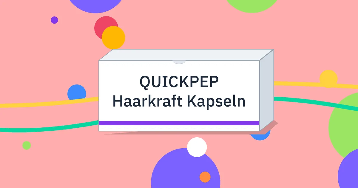 Symbolbild: Packung mit der Aufschrift QUICKPEP Haarkraft Kapseln (PZN 13894140) – Verfügbarkeit und Bezug in Apotheken in Frankfurt am Main