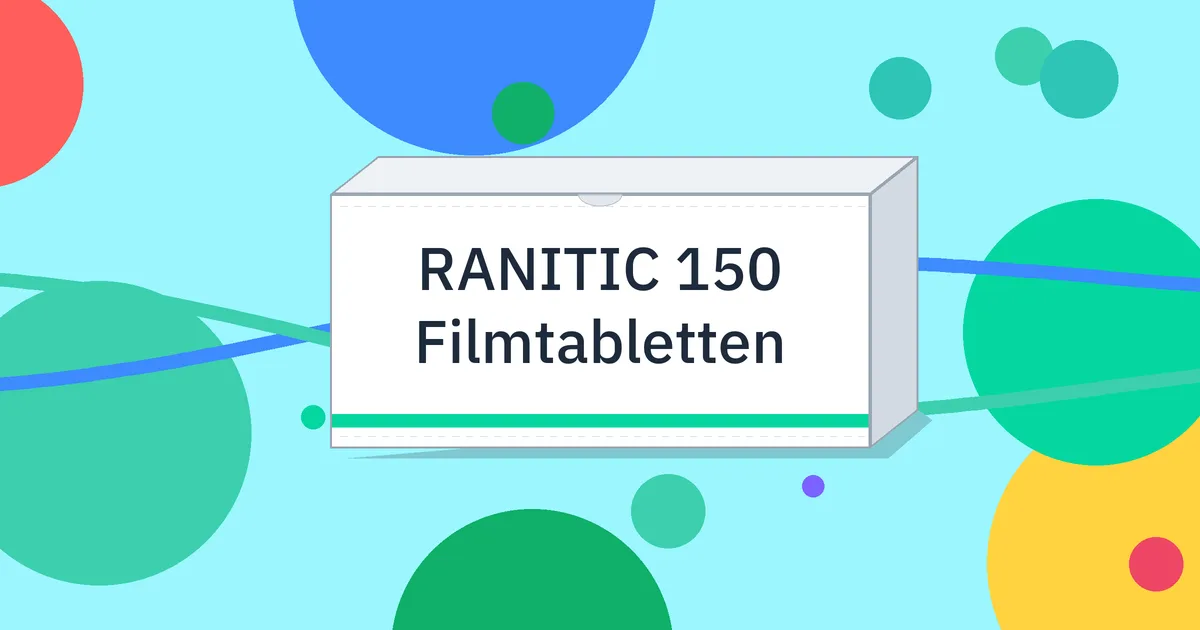 Symbolbild: Packung mit der Aufschrift RANITIC 150 Filmtabletten (PZN 07277503) – Verfügbarkeit und Bezug in Apotheken in Frankfurt am Main