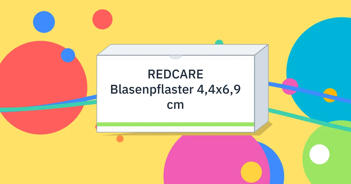 Symbolbild: Packung mit der Aufschrift REDCARE Blasenpflaster 4,4x6,9 cm (PZN 19482183) – Verfügbarkeit und Bezug in Apotheken in Frankfurt am Main