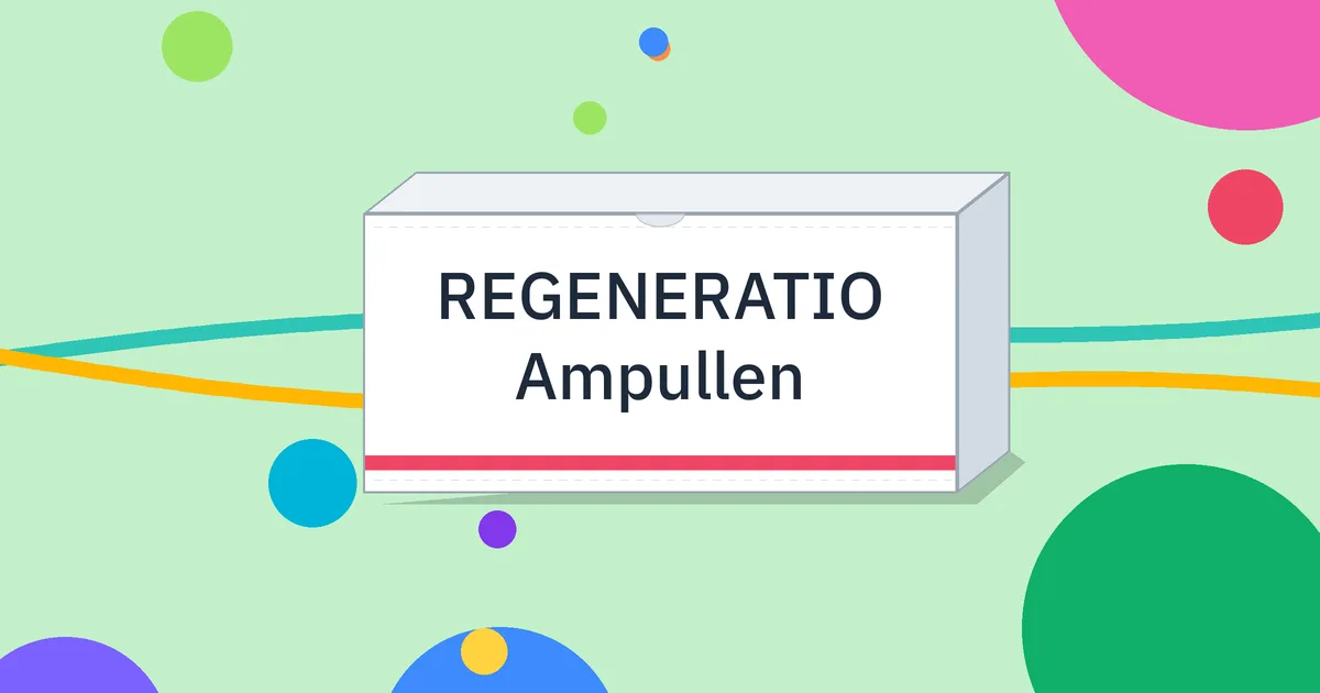 Symbolbild: Packung mit der Aufschrift REGENERATIO Ampullen (PZN 01444265) – Verfügbarkeit und Bezug in Apotheken in Frankfurt am Main
