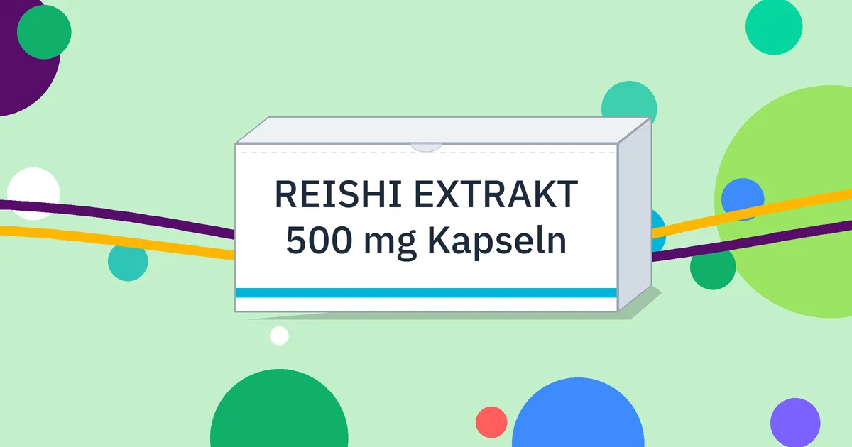 Symbolbild: Packung mit der Aufschrift REISHI EXTRAKT 500 mg Kapseln (PZN 17869015) – Verfügbarkeit und Bezug in Apotheken in Frankfurt am Main