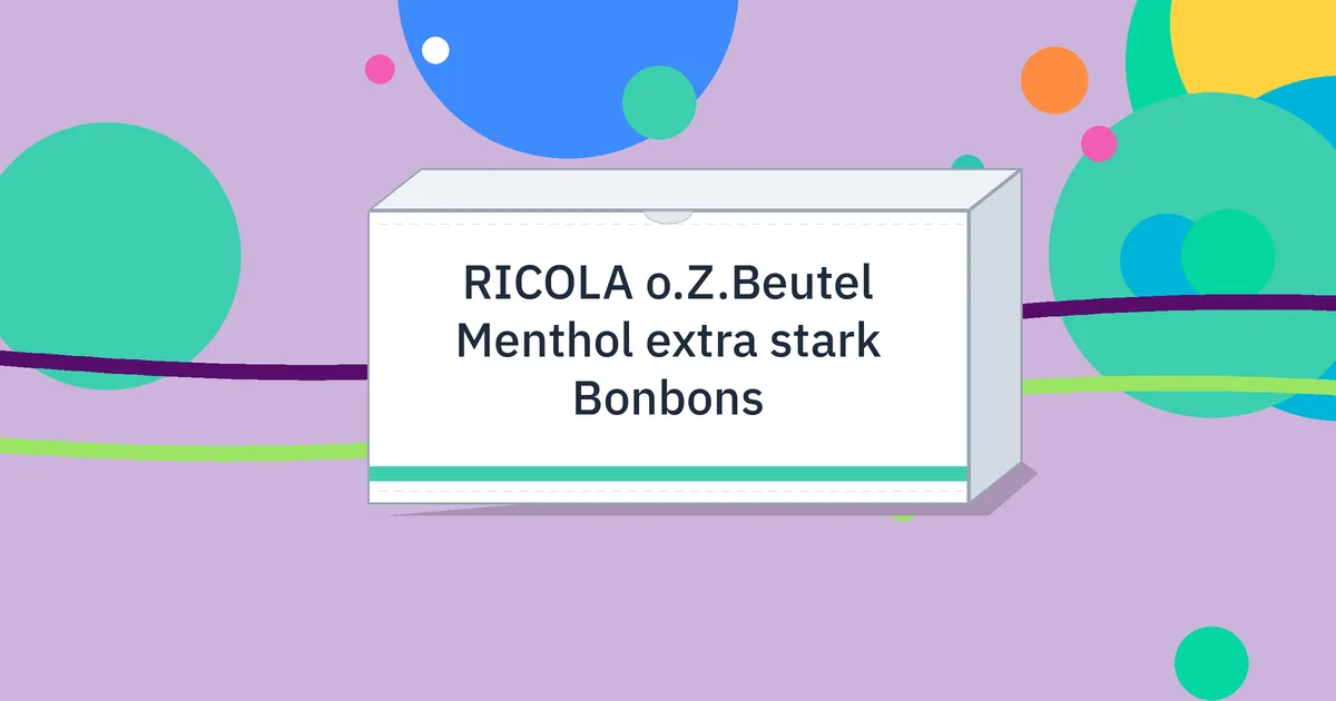 Symbolbild: Packung mit der Aufschrift RICOLA o.Z.Beutel Menthol extra stark Bonbons (PZN 18043524) – Verfügbarkeit und Bezug in Apotheken in Frankfurt am Main