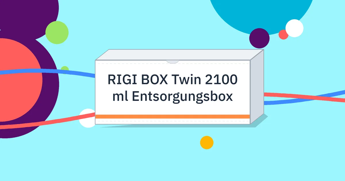 Symbolbild: Packung mit der Aufschrift RIGI BOX Twin 2100 ml Entsorgungsbox (PZN 09239263) – Verfügbarkeit und Bezug in Apotheken in Frankfurt am Main