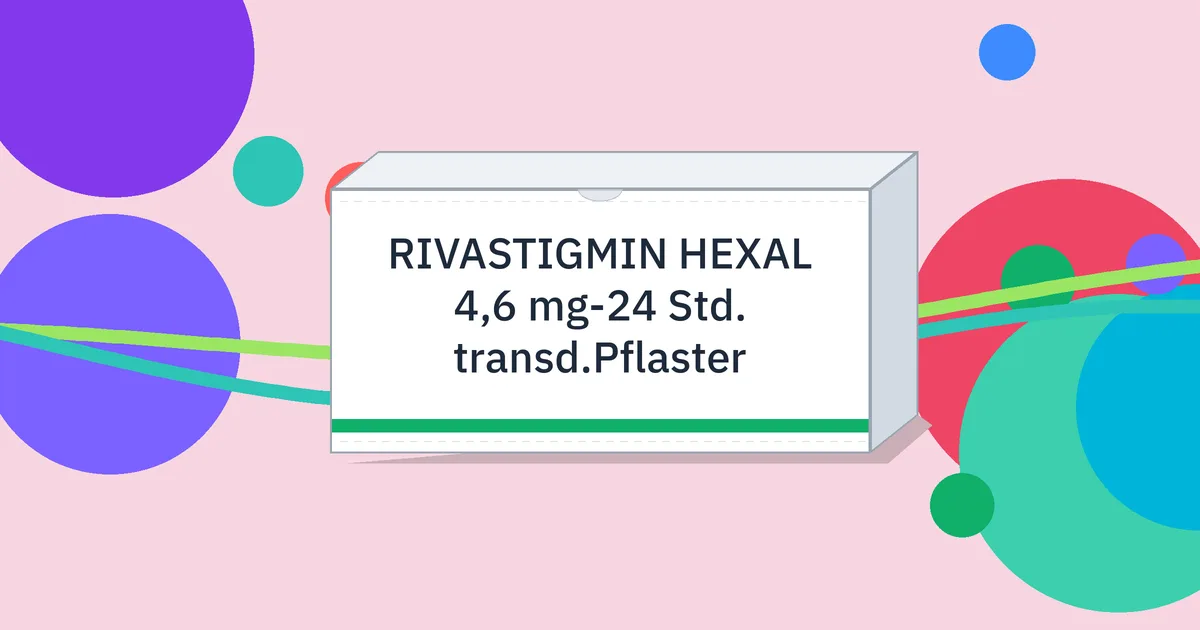 Symbolbild: Packung mit der Aufschrift RIVASTIGMIN HEXAL 4,6 mg-24 Std. transd.Pflaster (PZN 04709853) – Verfügbarkeit und Bezug in Apotheken in Frankfurt am Main