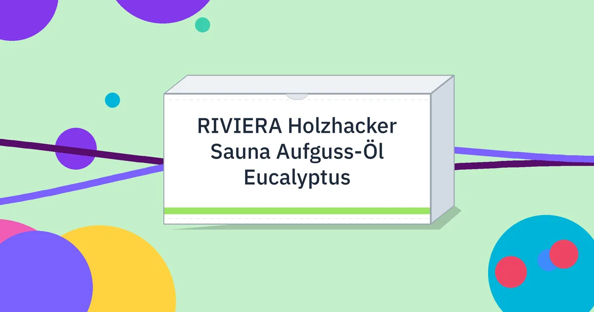 Symbolbild: Packung mit der Aufschrift RIVIERA Holzhacker Sauna Aufguss-Öl Eucalyptus (PZN 19303571) – Verfügbarkeit und Bezug in Apotheken in Frankfurt am Main