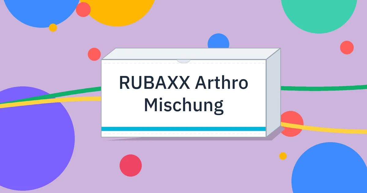 Symbolbild: Packung mit der Aufschrift RUBAXX Arthro Mischung (PZN 16792919) – Verfügbarkeit und Bezug in Apotheken in Frankfurt am Main