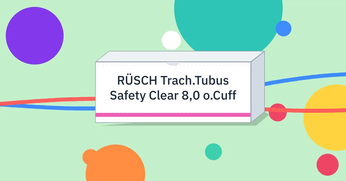 Symbolbild: Packung mit der Aufschrift RÜSCH Trach.Tubus Safety Clear 8,0 o.Cuff (PZN 04247631) – Verfügbarkeit und Bezug in Apotheken in Frankfurt am Main