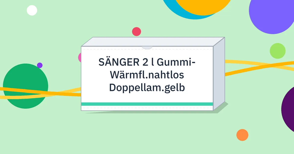 Symbolbild: Packung mit der Aufschrift SÄNGER 2 l Gummi-Wärmfl.nahtlos Doppellam.gelb (PZN 01310027) – Verfügbarkeit und Bezug in Apotheken in Frankfurt am Main