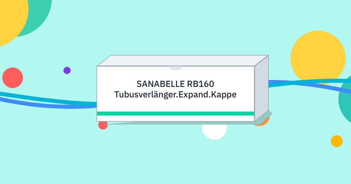 Symbolbild: Packung mit der Aufschrift SANABELLE RB160 Tubusverlänger.Expand.Kappe (PZN 08818585) – Verfügbarkeit und Bezug in Apotheken in Frankfurt am Main