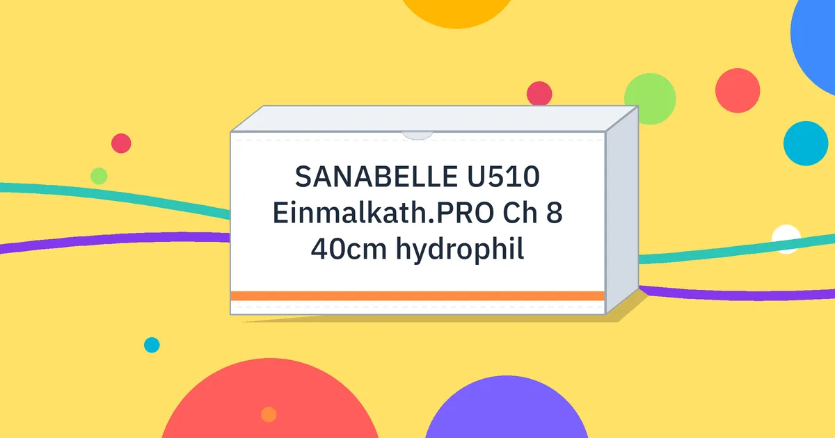Symbolbild: Packung mit der Aufschrift SANABELLE U510 Einmalkath.PRO Ch 8 40cm hydrophil (PZN 15269647) – Verfügbarkeit und Bezug in Apotheken in Frankfurt am Main