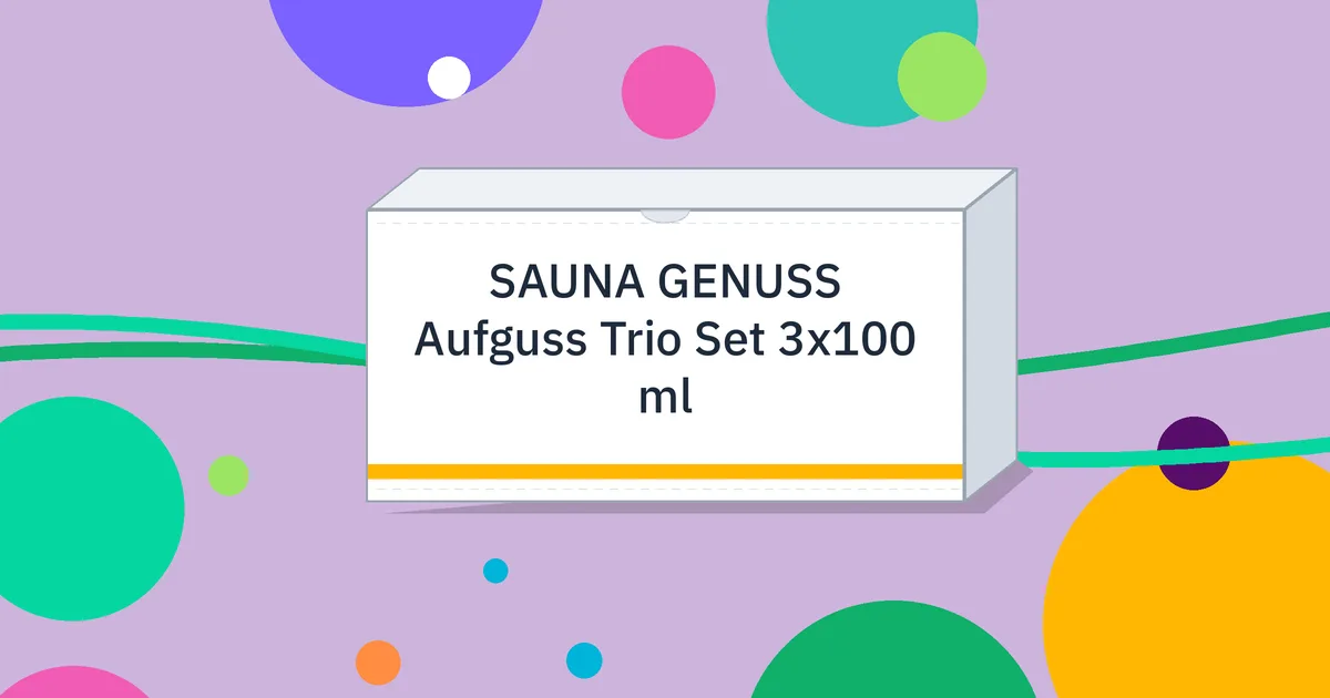 Symbolbild: Packung mit der Aufschrift SAUNA GENUSS Aufguss Trio Set 3x100 ml (PZN 18663592) – Verfügbarkeit und Bezug in Apotheken in Frankfurt am Main