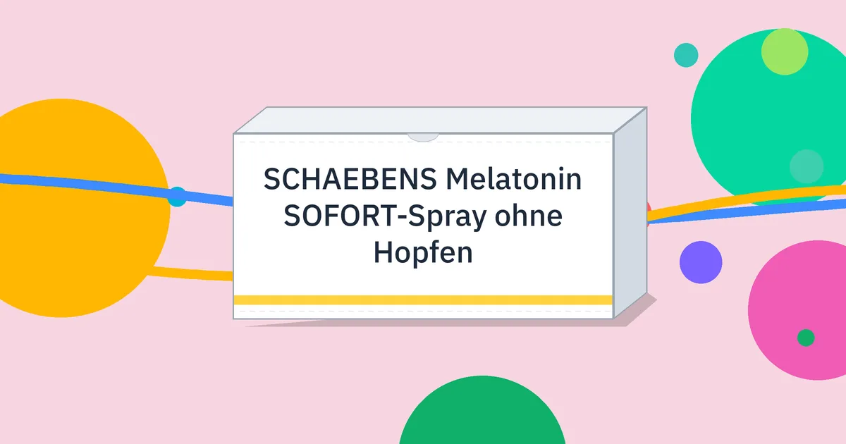 Symbolbild: Packung mit der Aufschrift SCHAEBENS Melatonin SOFORT-Spray ohne Hopfen (PZN 20539853) – Verfügbarkeit und Bezug in Apotheken in Frankfurt am Main
