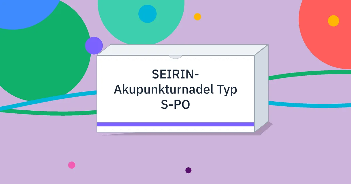 Symbolbild: Packung mit der Aufschrift SEIRIN-Akupunkturnadel Typ S-PO (PZN 07138291) – Verfügbarkeit und Bezug in Apotheken in Frankfurt am Main