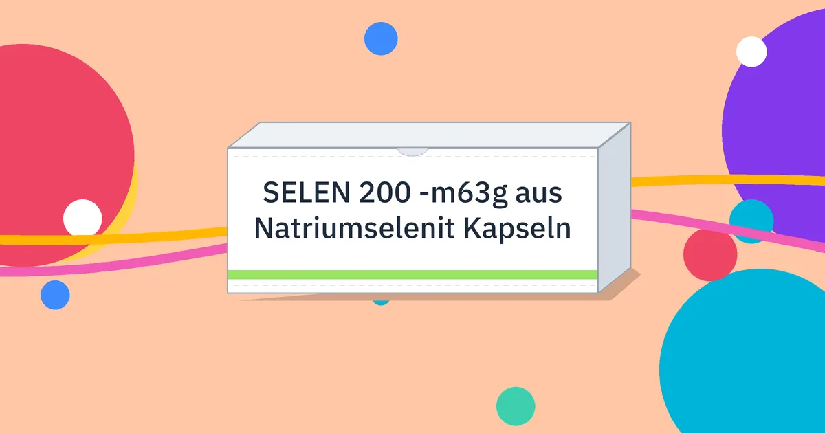 Symbolbild: Packung mit der Aufschrift SELEN 200 -m63g aus Natriumselenit Kapseln (PZN 14027770) – Verfügbarkeit und Bezug in Apotheken in Frankfurt am Main