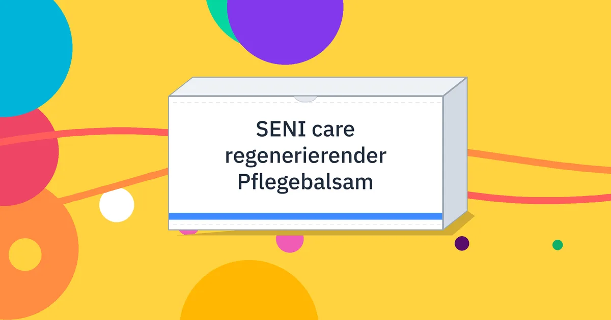 Symbolbild: Packung mit der Aufschrift SENI care regenerierender Pflegebalsam (PZN 20288121) – Verfügbarkeit und Bezug in Apotheken in Frankfurt am Main