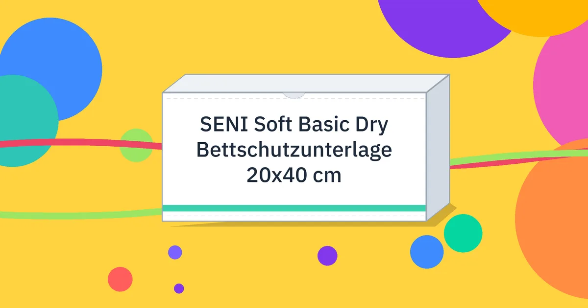 Symbolbild: Packung mit der Aufschrift SENI Soft Basic Dry Bettschutzunterlage 20x40 cm (PZN 14235244) – Verfügbarkeit und Bezug in Apotheken in Frankfurt am Main