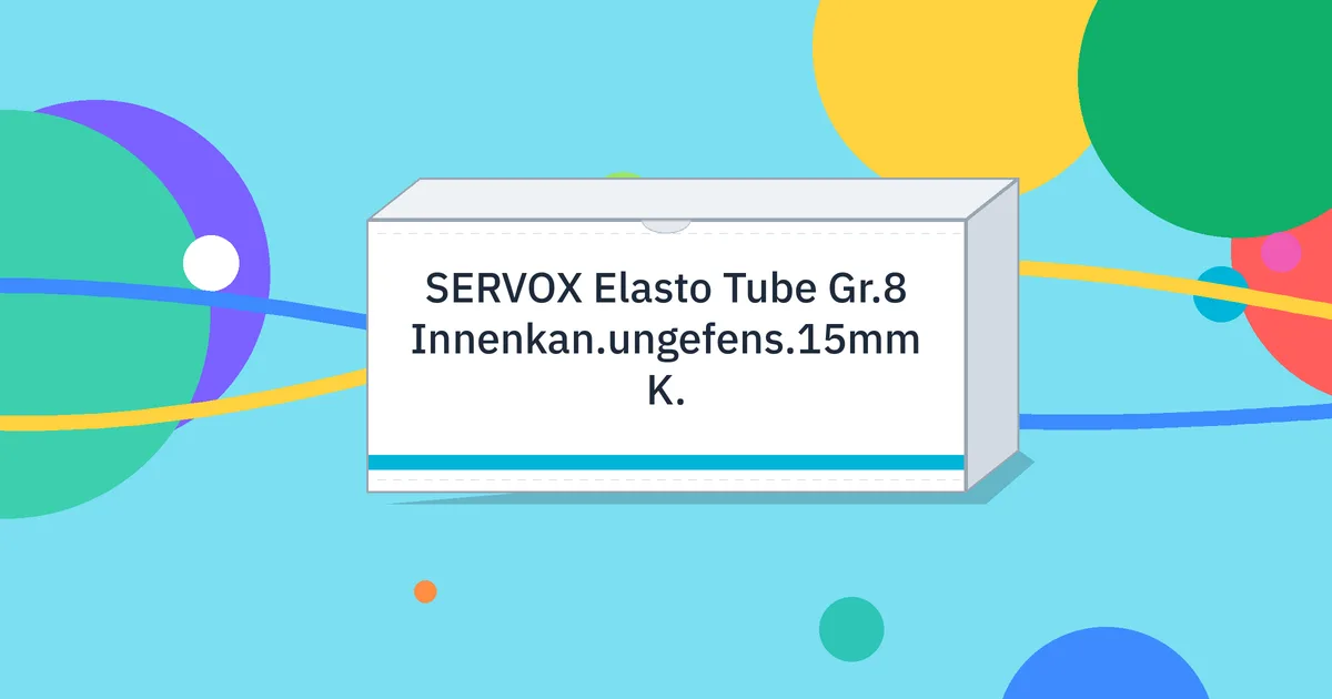 Symbolbild: Packung mit der Aufschrift SERVOX Elasto Tube Gr.8 Innenkan.ungefens.15mm K. (PZN 07424559) – Verfügbarkeit und Bezug in Apotheken in Frankfurt am Main