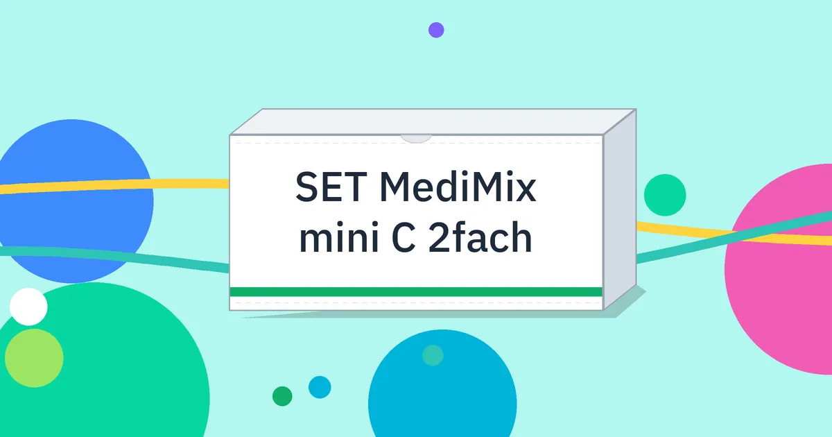 Symbolbild: Packung mit der Aufschrift SET MediMix mini C 2fach (PZN 10407412) – Verfügbarkeit und Bezug in Apotheken in Frankfurt am Main