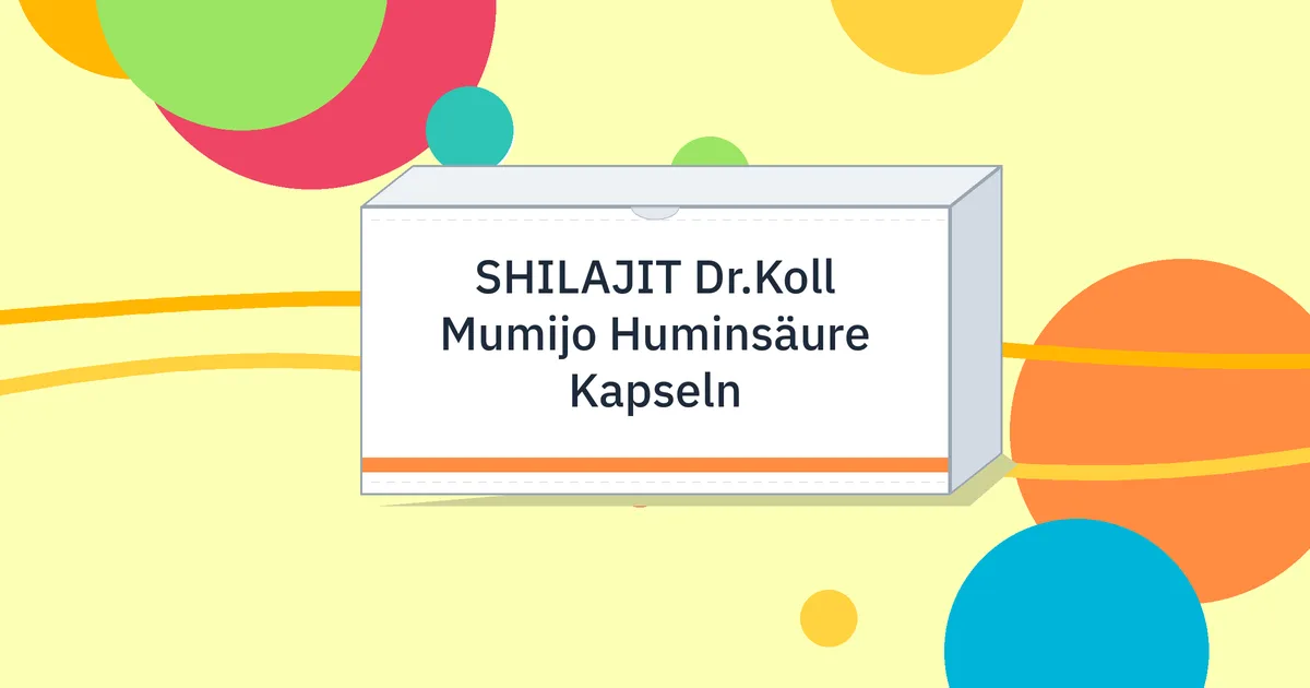 Symbolbild: Packung mit der Aufschrift SHILAJIT Dr.Koll Mumijo Huminsäure Kapseln (PZN 20060010) – Verfügbarkeit und Bezug in Apotheken in Frankfurt am Main