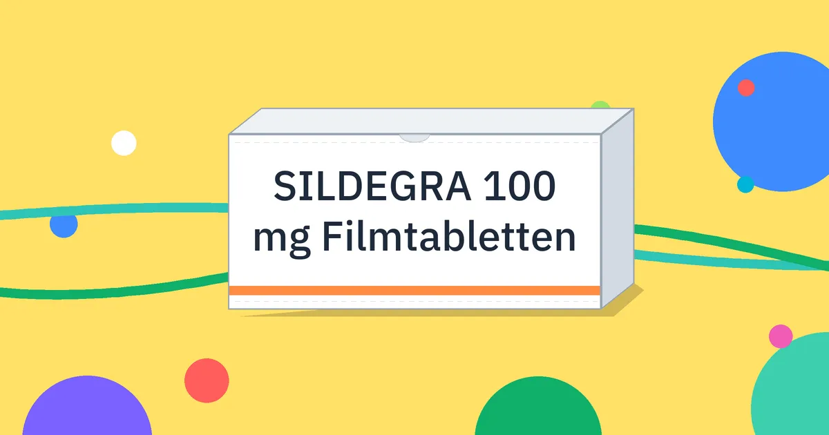 Symbolbild: Packung mit der Aufschrift SILDEGRA 100 mg Filmtabletten (PZN 04756663) – Verfügbarkeit und Bezug in Apotheken in Frankfurt am Main