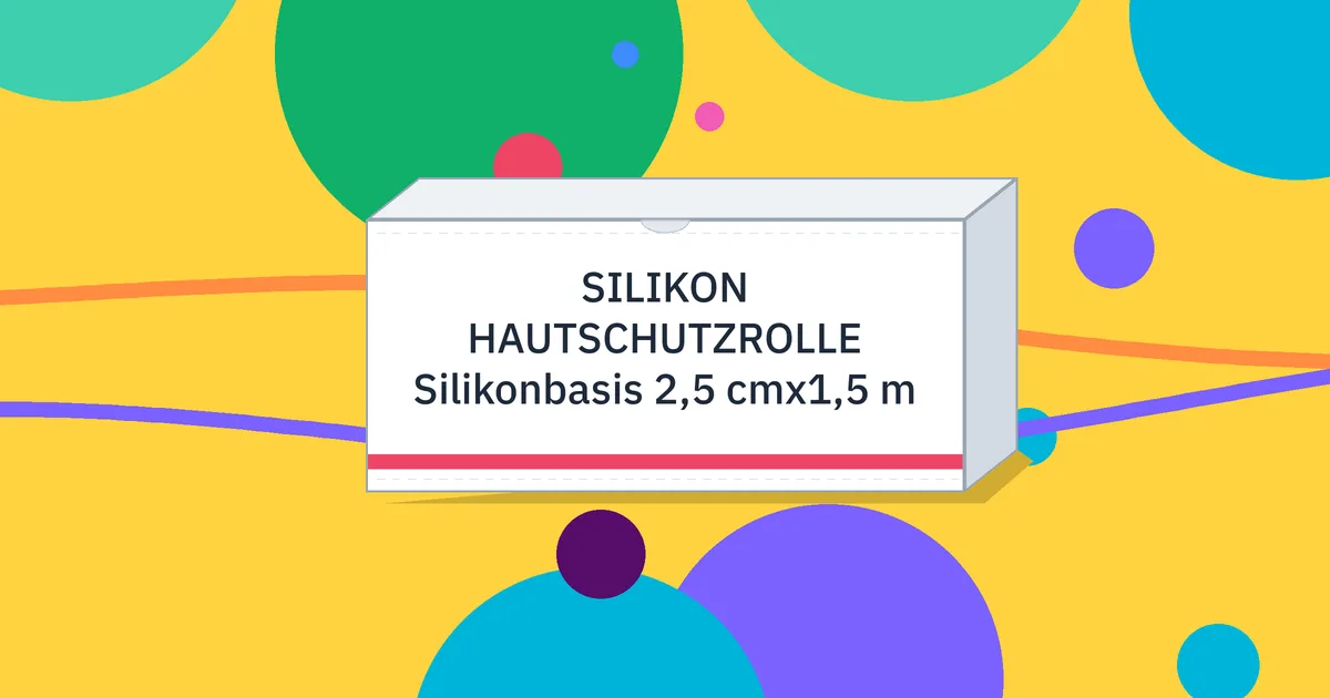 Symbolbild: Packung mit der Aufschrift SILIKON HAUTSCHUTZROLLE Silikonbasis 2,5 cmx1,5 m (PZN 15581244) – Verfügbarkeit und Bezug in Apotheken in Frankfurt am Main