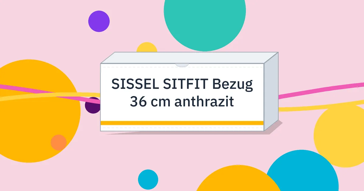 Symbolbild: Packung mit der Aufschrift SISSEL SITFIT Bezug 36 cm anthrazit (PZN 09537078) – Verfügbarkeit und Bezug in Apotheken in Frankfurt am Main