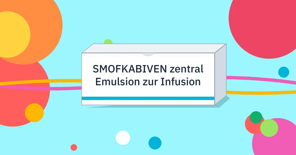 Symbolbild: Packung mit der Aufschrift SMOFKABIVEN zentral Emulsion zur Infusion (PZN 18751445) – Verfügbarkeit und Bezug in Apotheken in Frankfurt am Main