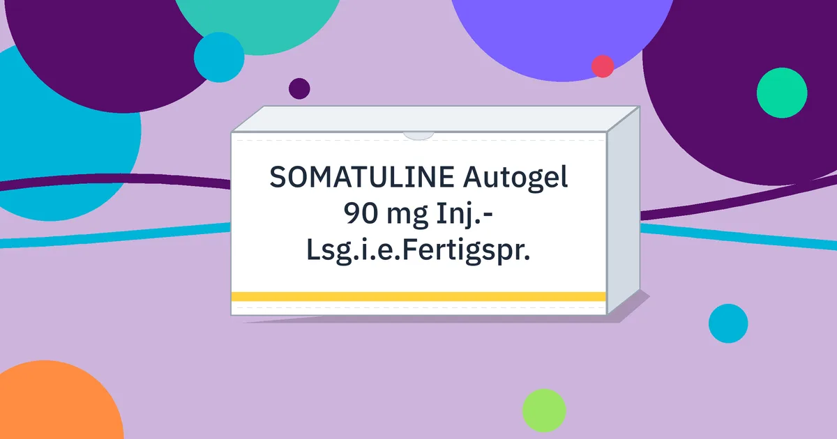 Symbolbild: Packung mit der Aufschrift SOMATULINE Autogel 90 mg Inj.-Lsg.i.e.Fertigspr. (PZN 15569421) – Verfügbarkeit und Bezug in Apotheken in Frankfurt am Main
