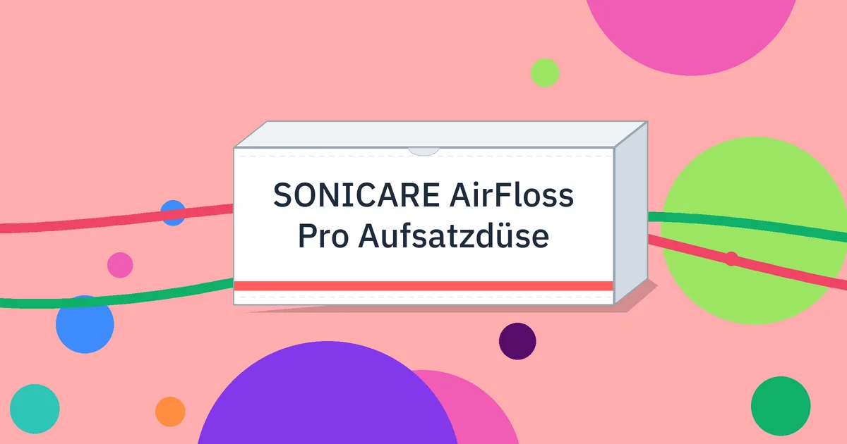 Symbolbild: Packung mit der Aufschrift SONICARE AirFloss Pro Aufsatzdüse (PZN 11216772) – Verfügbarkeit und Bezug in Apotheken in Frankfurt am Main