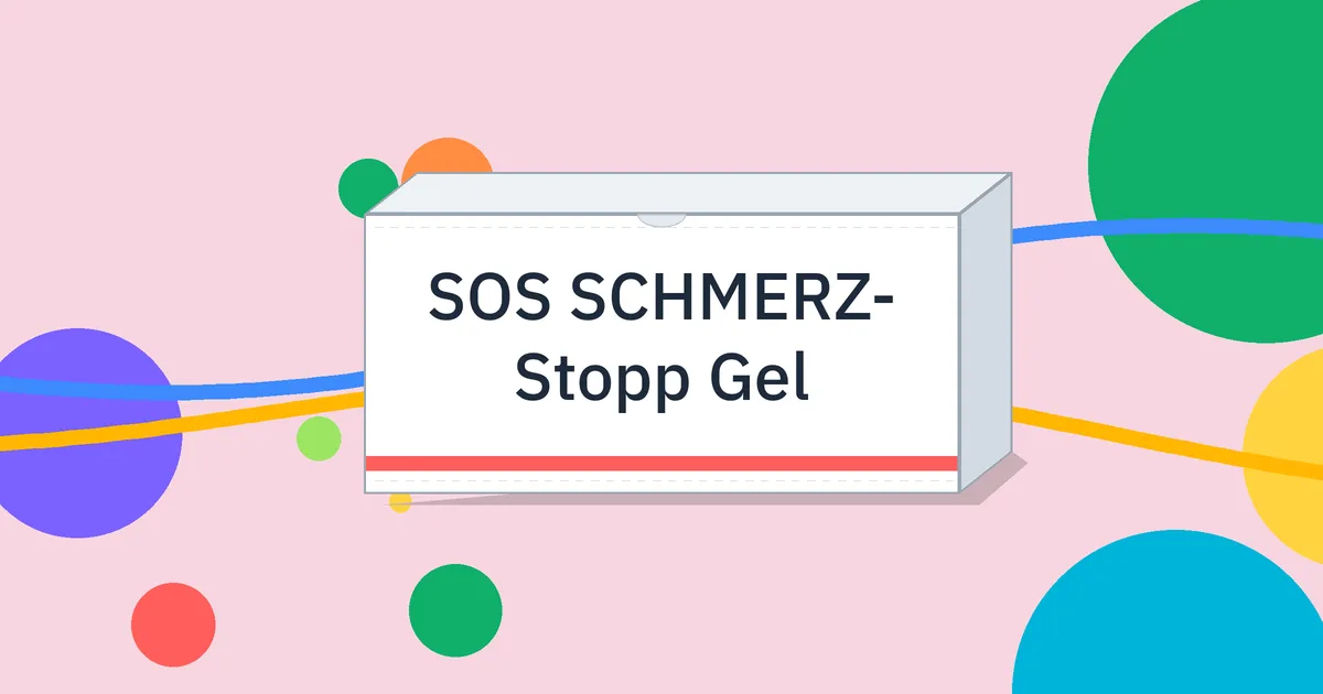 Symbolbild: Packung mit der Aufschrift SOS SCHMERZ-Stopp Gel (PZN 15570542) – Verfügbarkeit und Bezug in Apotheken in Frankfurt am Main