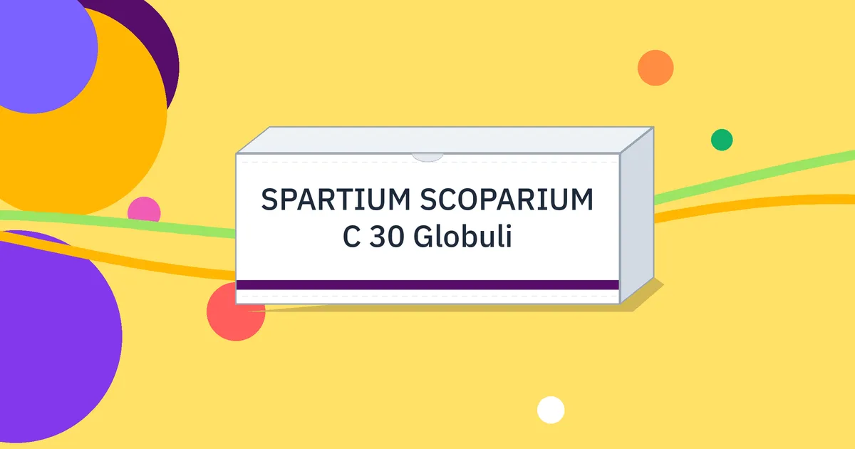 Symbolbild: Packung mit der Aufschrift SPARTIUM SCOPARIUM C 30 Globuli (PZN 16693873) – Verfügbarkeit und Bezug in Apotheken in Frankfurt am Main