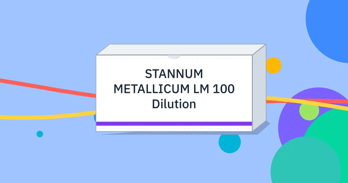 Symbolbild: Packung mit der Aufschrift STANNUM METALLICUM LM 100 Dilution (PZN 13199434) – Verfügbarkeit und Bezug in Apotheken in Frankfurt am Main