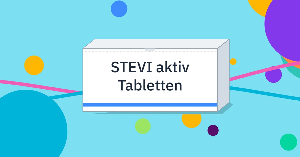 Symbolbild: Packung mit der Aufschrift STEVI aktiv Tabletten (PZN 09780962) – Verfügbarkeit und Bezug in Apotheken in Frankfurt am Main