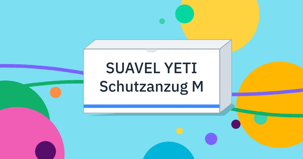 Symbolbild: Packung mit der Aufschrift SUAVEL YETI Schutzanzug M (PZN 18153075) – Verfügbarkeit und Bezug in Apotheken in Frankfurt am Main