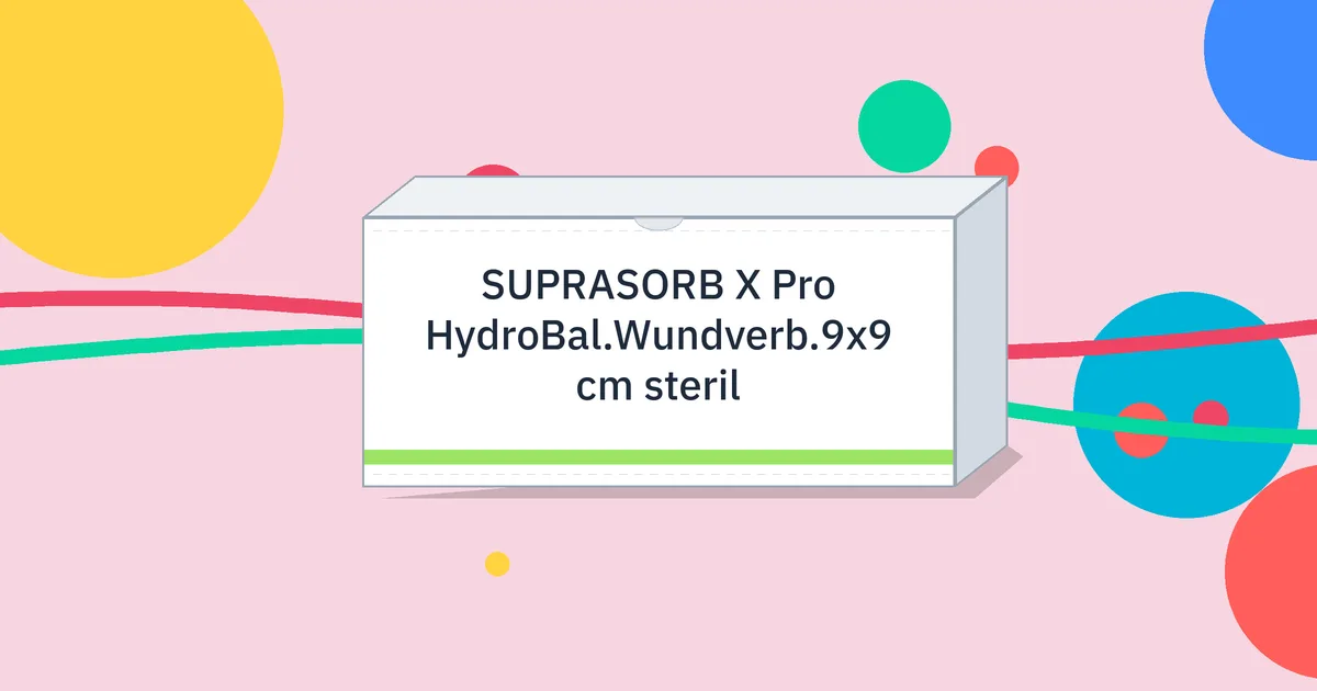 Symbolbild: Packung mit der Aufschrift SUPRASORB X Pro HydroBal.Wundverb.9x9 cm steril (PZN 20741342) – Verfügbarkeit und Bezug in Apotheken in Frankfurt am Main