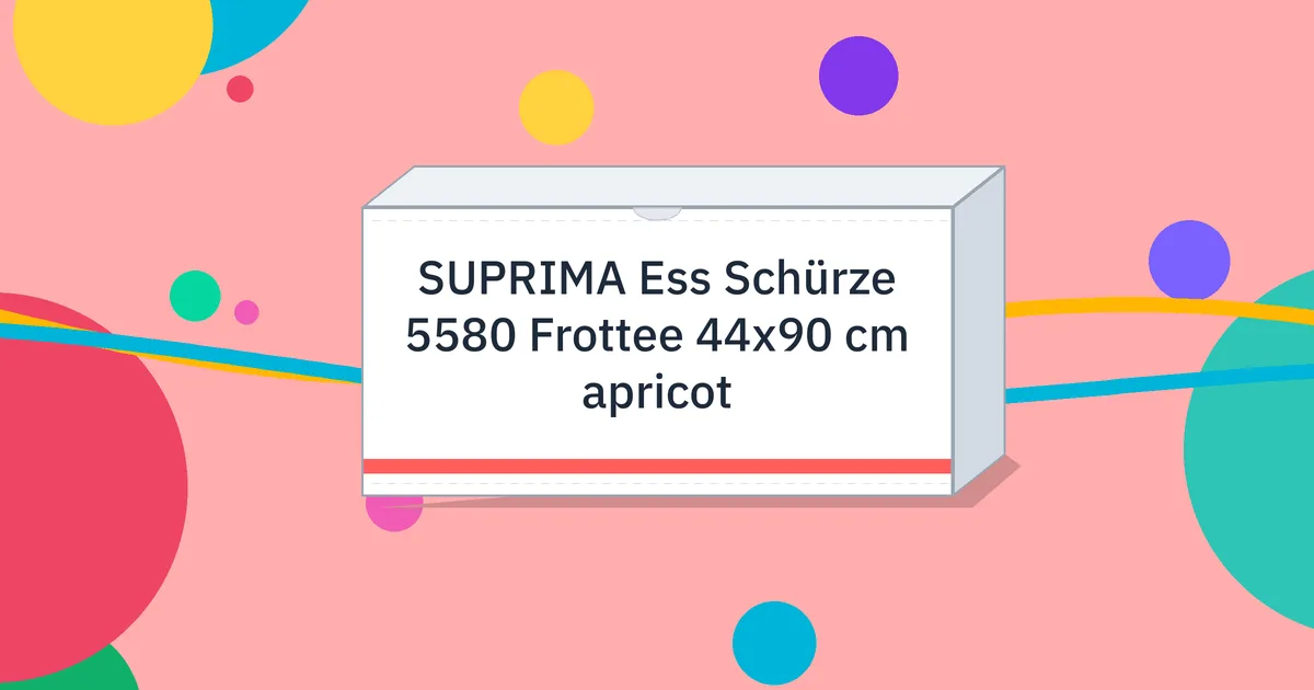 Symbolbild: Packung mit der Aufschrift SUPRIMA Ess Schürze 5580 Frottee 44x90 cm apricot (PZN 12484569) – Verfügbarkeit und Bezug in Apotheken in Frankfurt am Main