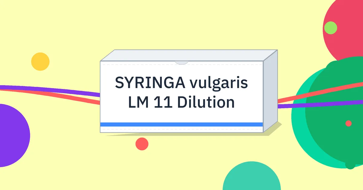 Symbolbild: Packung mit der Aufschrift SYRINGA vulgaris LM 11 Dilution (PZN 13685442) – Verfügbarkeit und Bezug in Apotheken in Frankfurt am Main