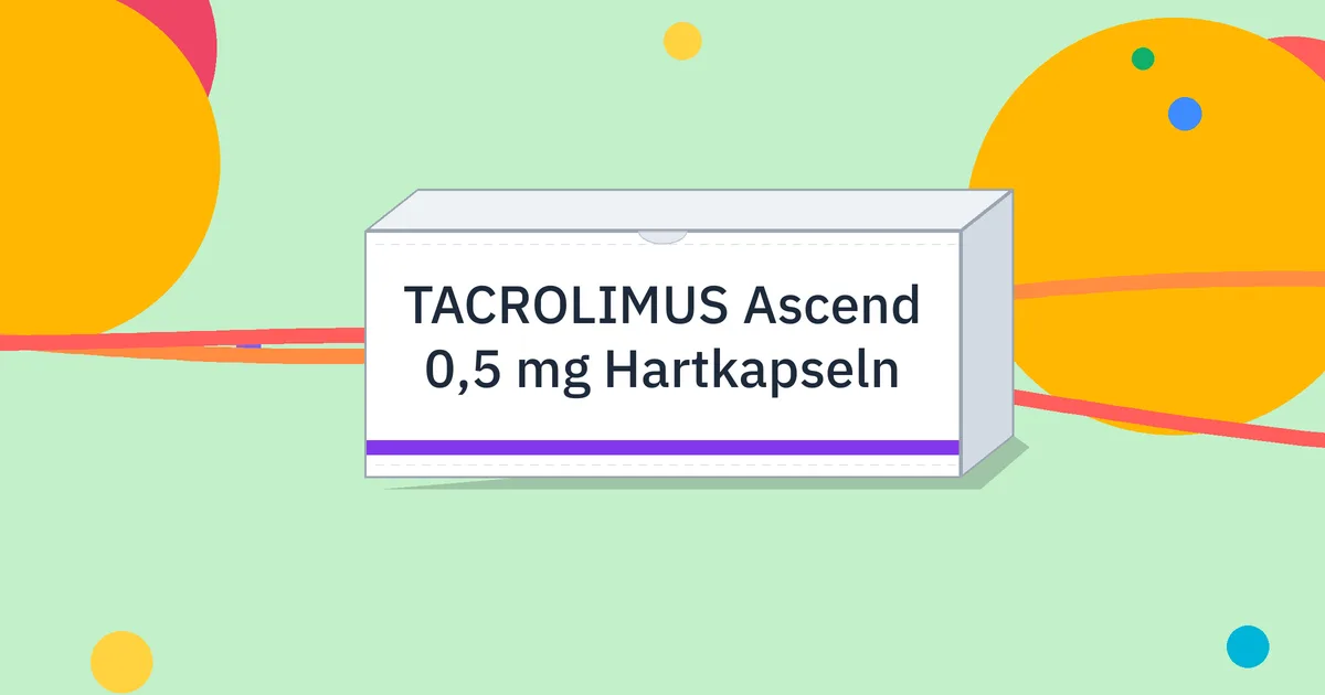 Symbolbild: Packung mit der Aufschrift TACROLIMUS Ascend 0,5 mg Hartkapseln (PZN 18899739) – Verfügbarkeit und Bezug in Apotheken in Frankfurt am Main