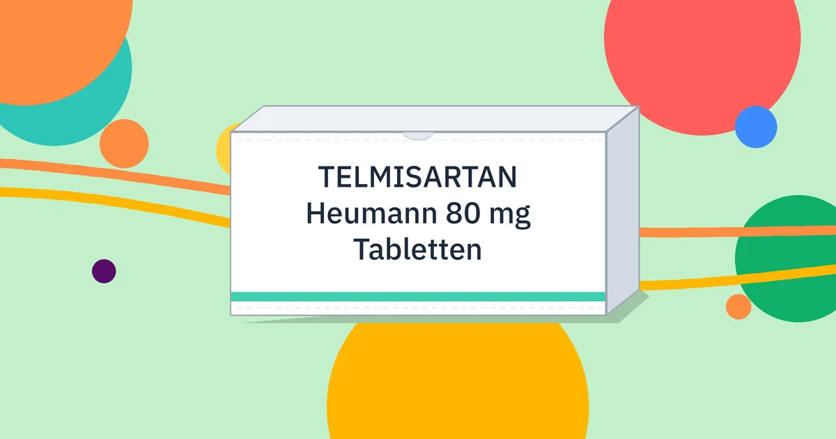 Symbolbild: Packung mit der Aufschrift TELMISARTAN Heumann 80 mg Tabletten (PZN 15864775) – Verfügbarkeit und Bezug in Apotheken in Frankfurt am Main